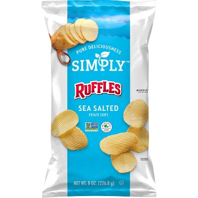 Simply Ruffles Sea Salted Potato Chips - 8oz : Target