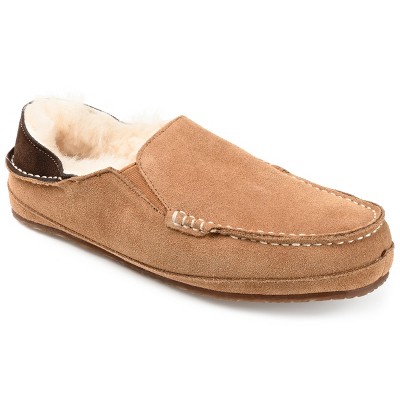 Territory Solace Genuine Sheepskin Fold-down Heel Moccasin Slipper, Tan ...