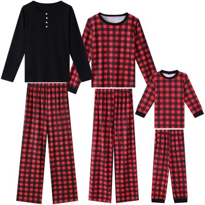 INSPIRE CHIC Christmas Family Pajama Set Plaid Matching Long Sleeve and ...