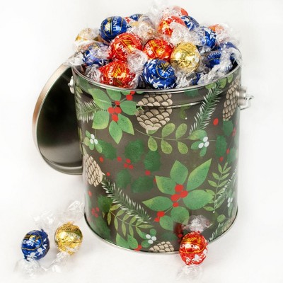 2.6 Lb Christmas Candy Gift Tin Assorted Lindt Truffles (95 Pcs ...