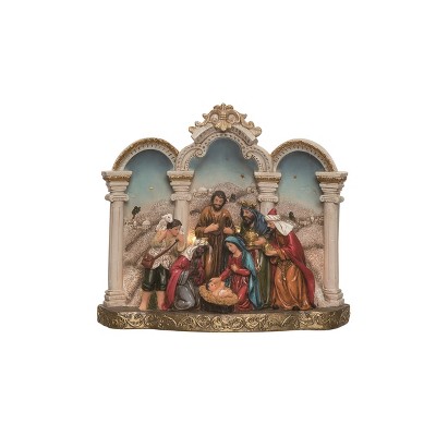 Transpac Wood 12 In. White Christmas Minimalist Nativity Scene Decor ...