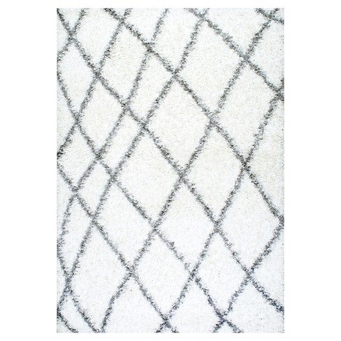 Nuloom Alvera Easy Shag Area Rug - White (5' 3" X 7' 6"): Modern ...