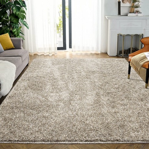Modern Solid Fluffy Area Rug Soft Shag Plush Carpet For Living Room Bedroom Non slip Non shedding 5 x8 Taupe Target