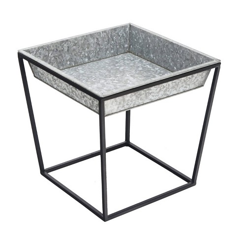 Indoor/outdoor Arne Steel Plant Stand With Galvanized Tray Black Powder ...