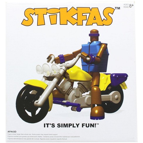 Saizon Stikfas 3 Inch Action Figure Kit - Alpha Male W/ Motorcycle : Target