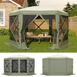 13.5FT Pop-Up Gazebo with Mesh Panels, 6-Sided Instant Canopy Tent ...