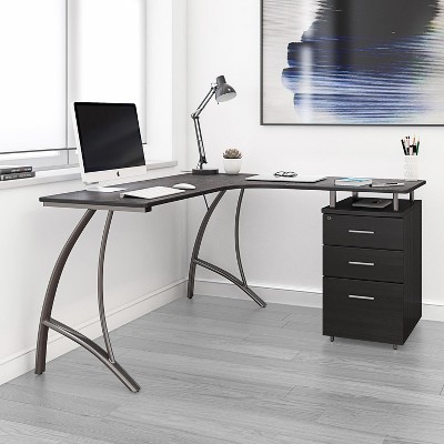 HomeStock 29.38 in.H Brown Color Walnut Wood Writing Desks with No ...