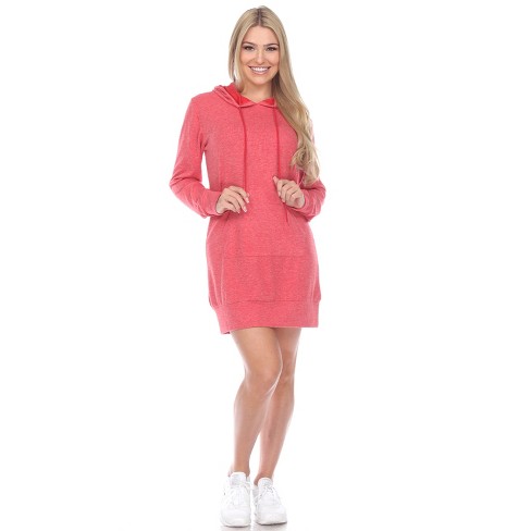 Women's Hoodie Sweatshirt Dress Red X Large - White Mark : Target