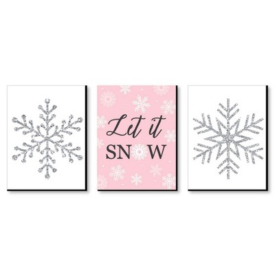 Big Dot Of Happiness Pink Winter Wonderland - Christmas Wall Art And ...