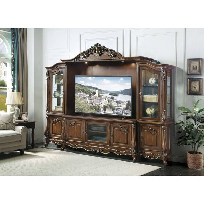 Picardy 115" Tv Entertainment Centers Honey Oak - Acme Furniture ...