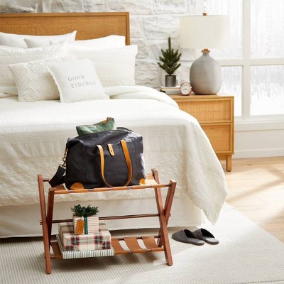Foldable Wood & Metal Luggage Rack Tan/brown - Hearth & Hand™ With ...