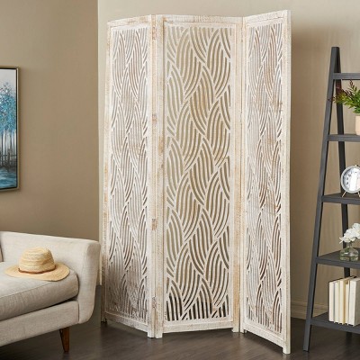Olivia & May Wooden 3 Panel Room Divider Screen White : Target