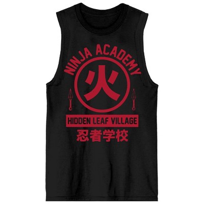 Naruto Shippuden Ninja Academy Crew Neck Sleeveless Men's Black Tank ...