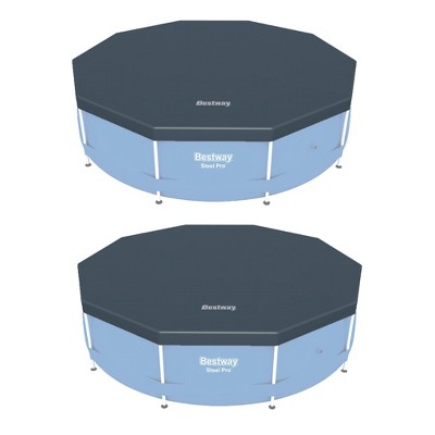 Bestway Round PVC 10 Foot Pool Cover for Above Ground Pro Frame Pools ...