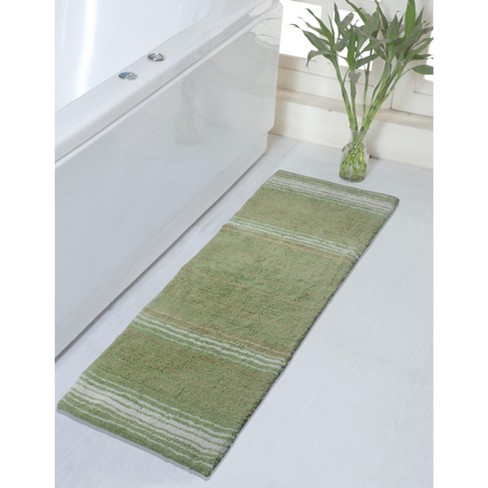 21"x54" Gradiation Rug Collection Sage Cotton Tufted Bath Rug - Home ...