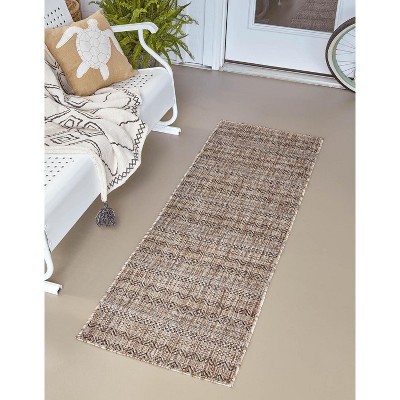 Unique Loom 2' 0 X 7' 10 Runner Indoor/outdoor Striped Natural Runner ...