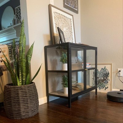 30" Crystal Cove Glass Cabinet Black - Threshold™ Designed With Studio ...