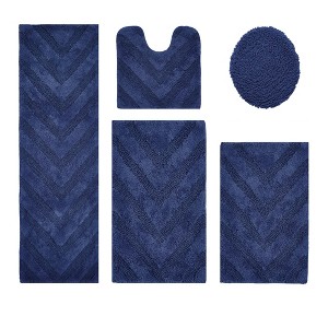 Better Trends Hugo 100% Cotton Tufted Non-Slip Backing Bath Rug Set 5 ...
