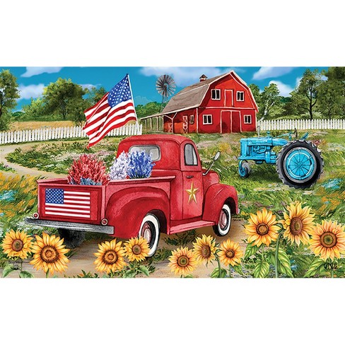 Land Of The Free Summer Doormat Patriotic Indoor Outdoor 30" X 18 ...
