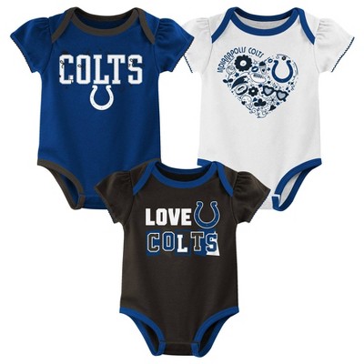Nfl Indianapolis Colts Infant Girls' 3pk White Bodysuit - 12m : Target