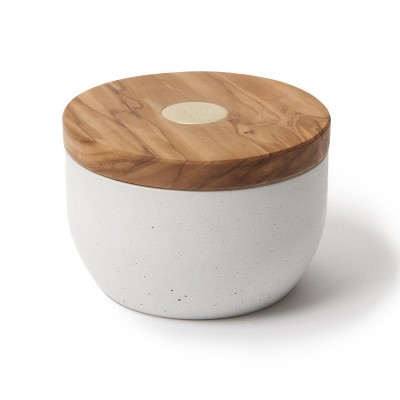 3pc Marble Stacking Salt & Pepper Cellar White/warm Gray - Hearth ...