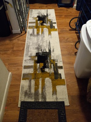 World Rug Gallery Contemporary Modern Abstract Gold 7'10" X 10' Area ...