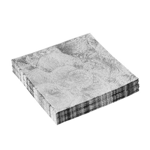Silver Spoons Disposable Napkins For Events, Floral Design Napkins ...