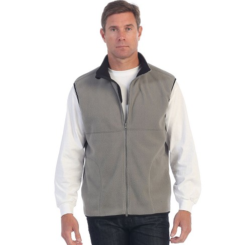 Gioberti Men's Full Zipper Polar Fleece Vest, Gray, Medium : Target
