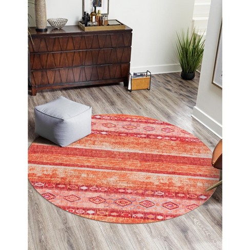 Unique Loom 3' 6 X 3' 6 Verona Timeless Rust Red Round Area Rug : Target