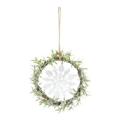 Melrose Frosted Winter Mini Leaf Wreath (set Of 6) : Target