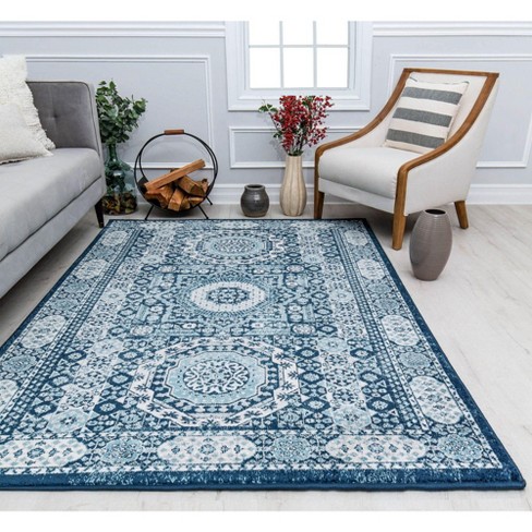 Rugs America Harper Hy60b Riviera Azure Abstract Vintage Blue Area Rug ...