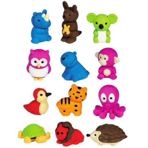Adorable Zoo Animal Erasers (12 Pack) : Target