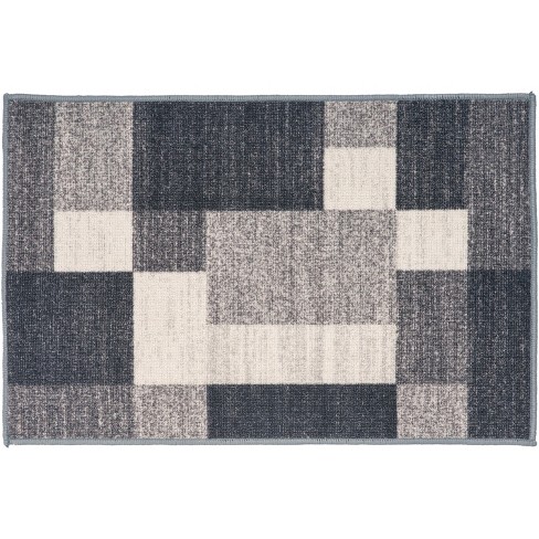 World Rug Gallery Modern Boxes Design Non-slip (non-skid) Gray 20" X 30 ...