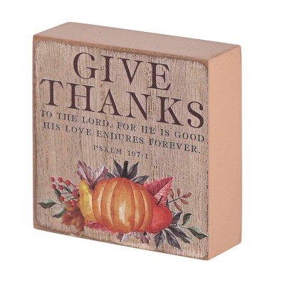 Dicksons Tplk33-252 Give Thanks Woodgrain And Orange 3 X 3 Wood ...