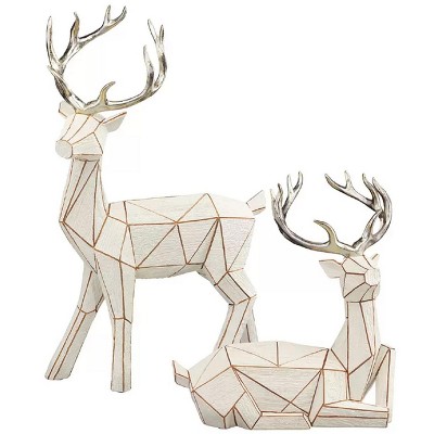 CWC 20-Inch Geometric Deer Set Christmas Decorations 2-piece : Target