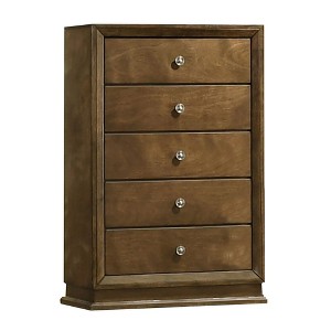 Royal Hampton 5 Drawer Tall Dresser Chest, Transitional, Walnut Brown ...