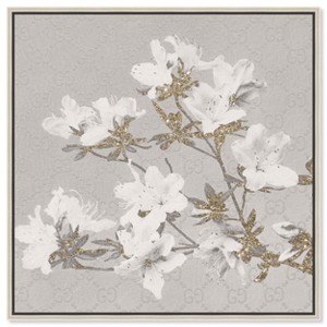 Art Remedy Floral in Classic Fashion II Elegant White and Gold Wall Art ...