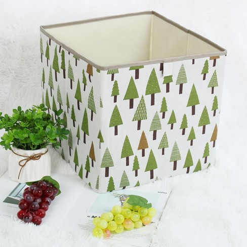 Piccocasa Closet Decorative Cube Fabric Basket Storage Bins Green Tree ...