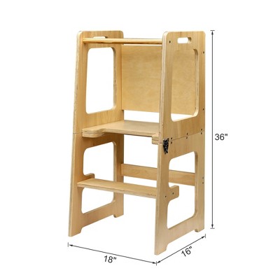 VECELO Toddler Kitchen Step Stool, Helper Baby Standing Tower with ...