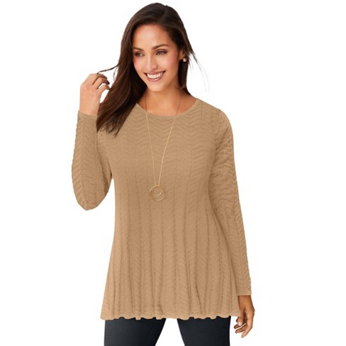 Jessica London Women's Plus Size Chevron Fit & Flare Sweater - 22/24 ...