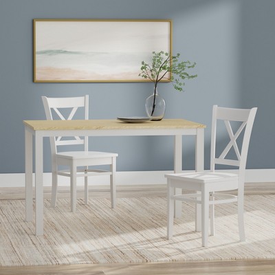 Glenwillow Home 3-pc - 48" Wood Dining Table In White/natural + White ...