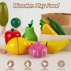 Etokfoks Wooden Play Food Set 9 Piece Cutting Fruits and Vegetables ...