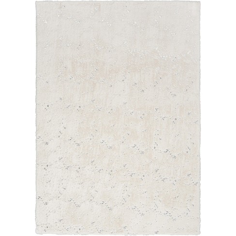Nourison Cozy Shimmer Glam Shag Indoor Rug Ivory Silver 7'9" X 9'9 ...