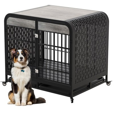 Whizmax Dog Crate Furniture,double-doors Dog Kennel Indoor With ...