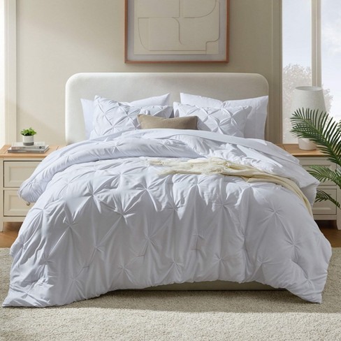 Nestl Bed In A Bag Pinch Pleat, 7 Piece Full Size Bedding Set - White ...