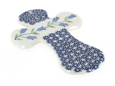 Blue Rose Polish Pottery Blue Tulip Cross : Target