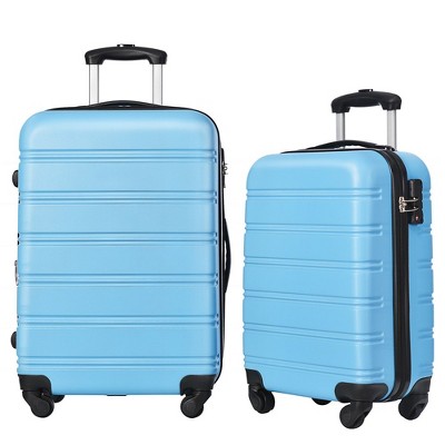 Travelarim 4 Piece Hard Shell Teal Luggage Set With Spinner Wheels ...