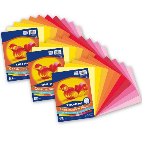Tru-ray Construction Paper, Warm Assorted, 9" X 12", 450 Sheets : Target