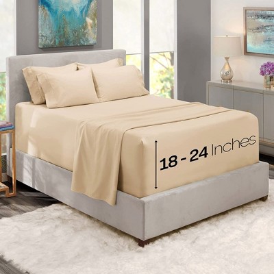 Nestl Extra Deep Pocket 4 Piece Sheet Sets, Queen Size Deep Pocket ...
