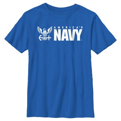 Boy's United States Navy America's Eagle Logo T-shirt - Royal Blue - X ...